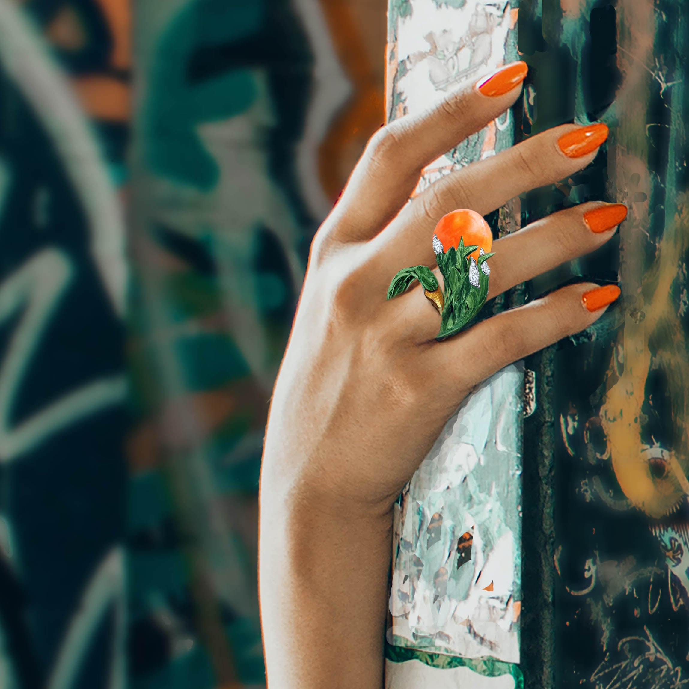 Banda Ring - Wild Pearl and Diamonds in Gold – Fossil Realm